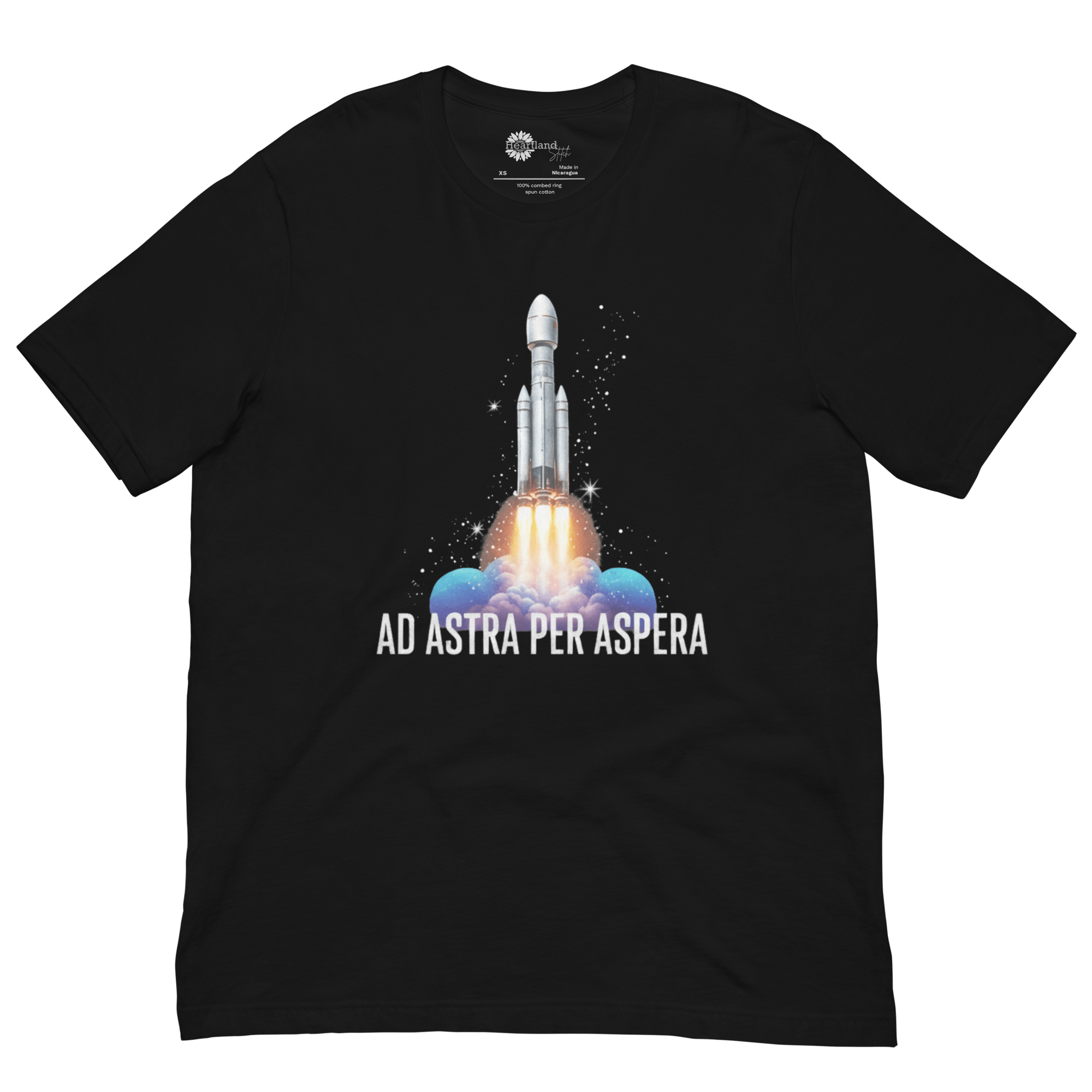 Ad Astra Per Aspera T-Shirt | Kansas Motto Tee | Rocket Launch Graphic ...