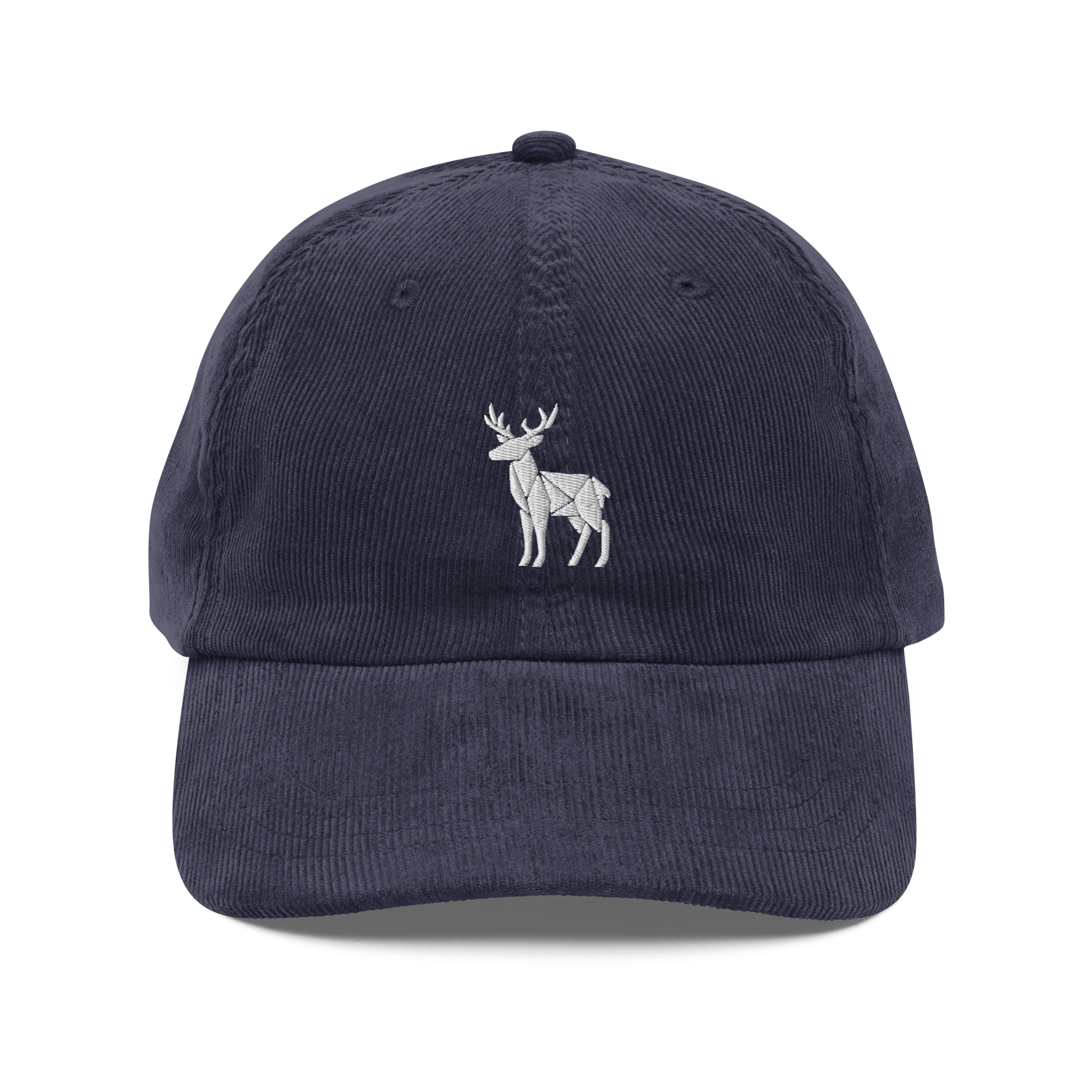 Corduroy Embroidered Geometric Deer Hat | Minimalist Wildlife Cap ...